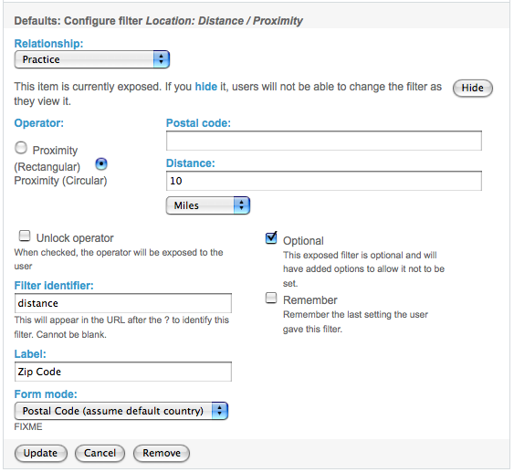 Fixing exposed filters in Views for UK and US postal code proximity search (not cck location ...